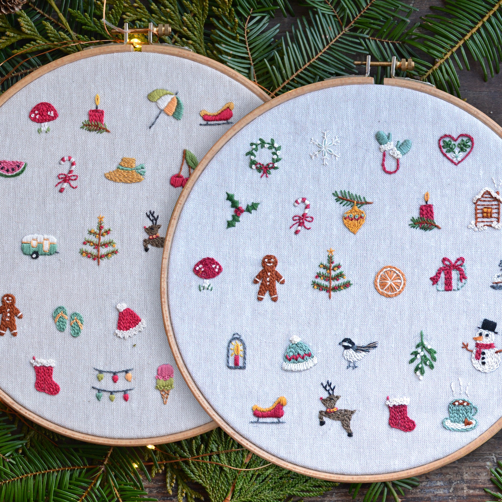 BUNDLE Christmas Embroideries ~ Digital Pattern + Video – Twig + Tale